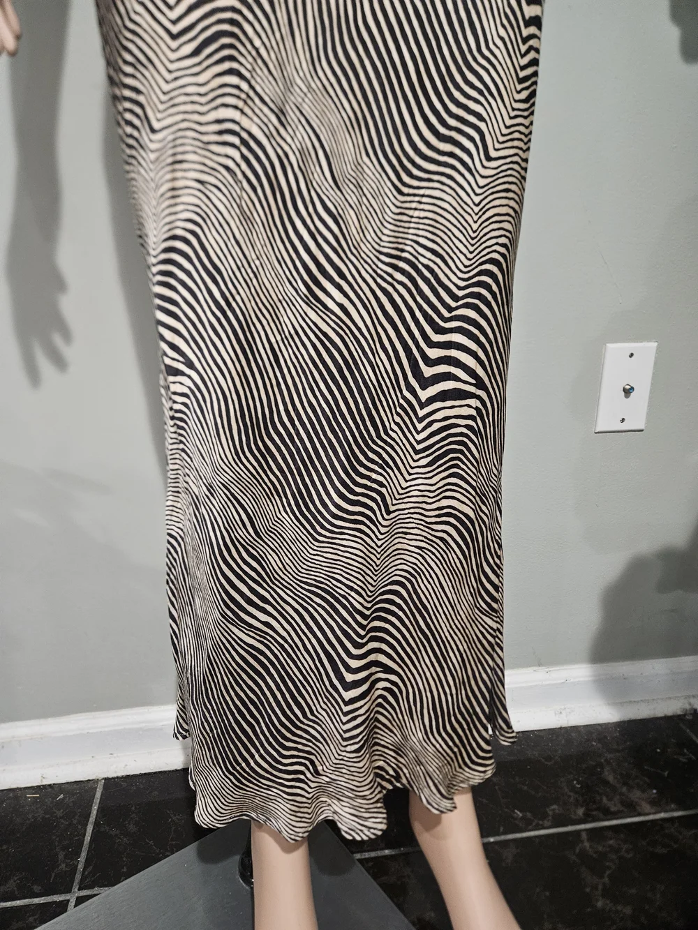 Zara | Skirts | Zara Zebra Print Satin Bias Cut Midi Skirt 9s ...